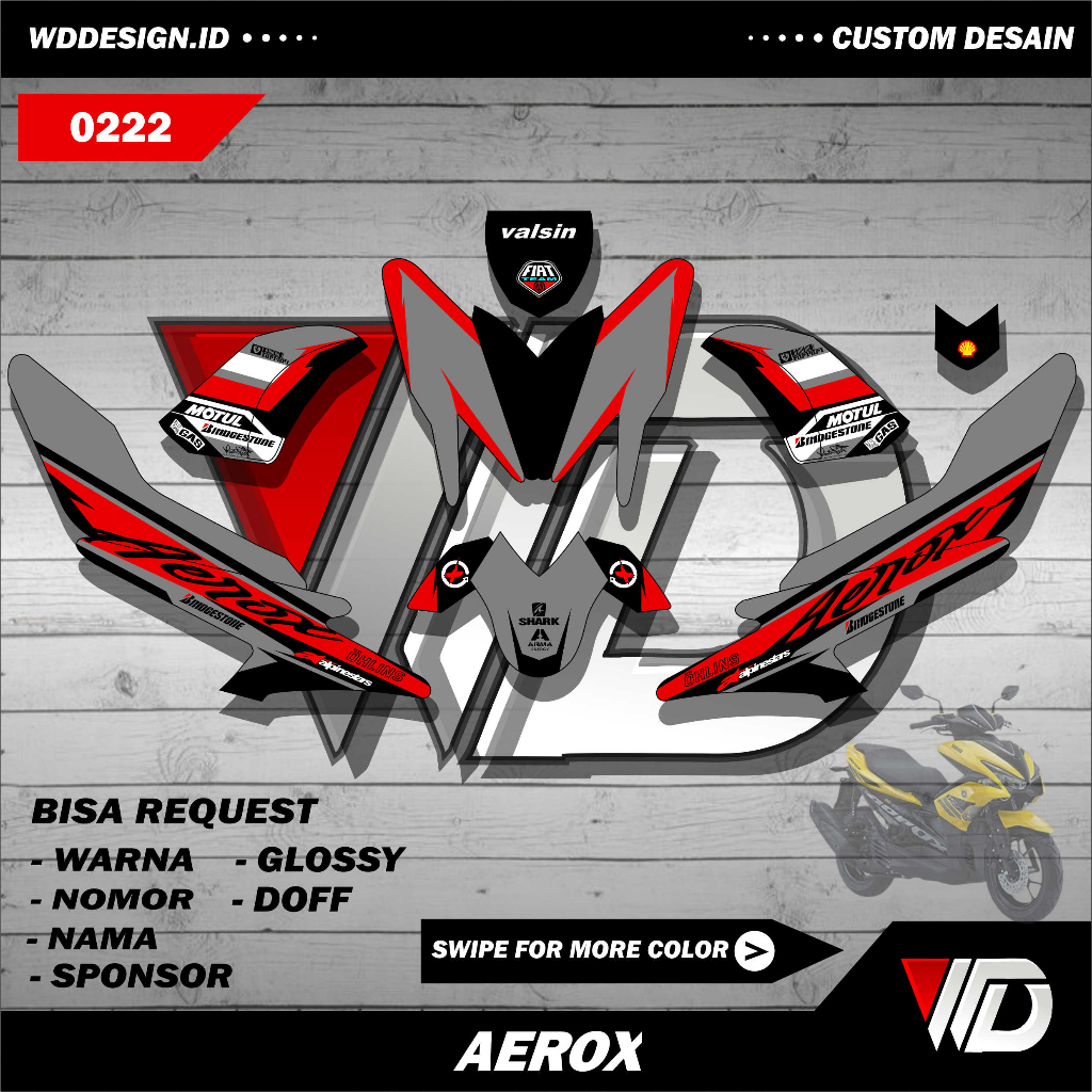Jual 0222 Decal stiker sepeda motor yamaha aerox full body motif keren ...