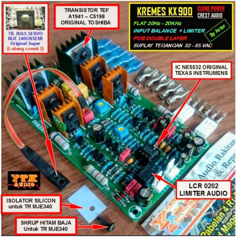Jual KIT Drivrer Power Amplifier KREMES KX-900 ( Clone Power buildup CREST AUDIO ) | Shopee ...