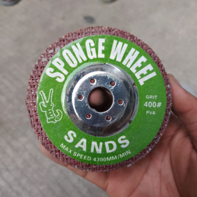 Jual Sands sponge wheel size 4 inch batu gerinda amplas dan bevel kaca ...