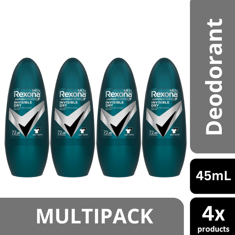 Jual Rexona Invisible Dry 45ml x 4 | Shopee Indonesia