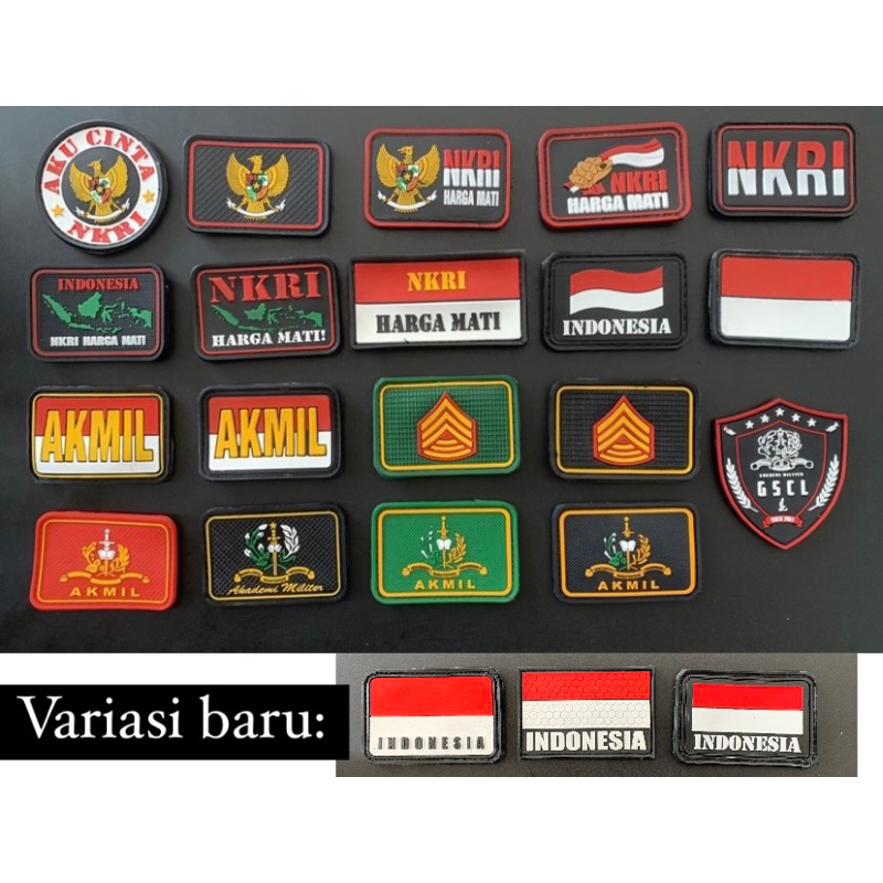 Jual Rubber Patch Velcro / Emblem Karet / Perekat Karet NKRI INDONESIA ...
