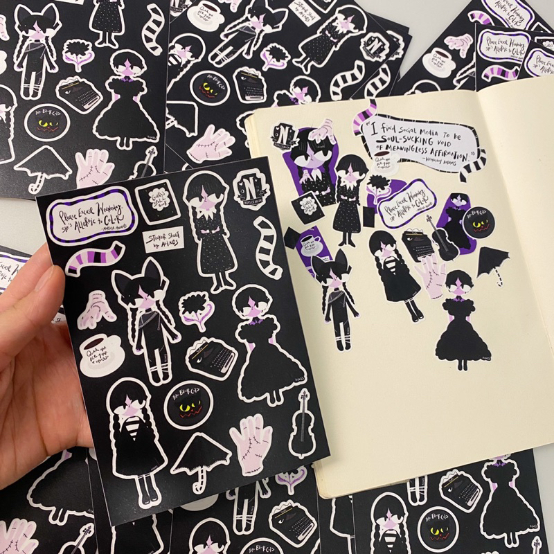 Jual A6 Doff Classic Dark Goth Vinyl Sticker Sheet by Alixos | Shopee ...