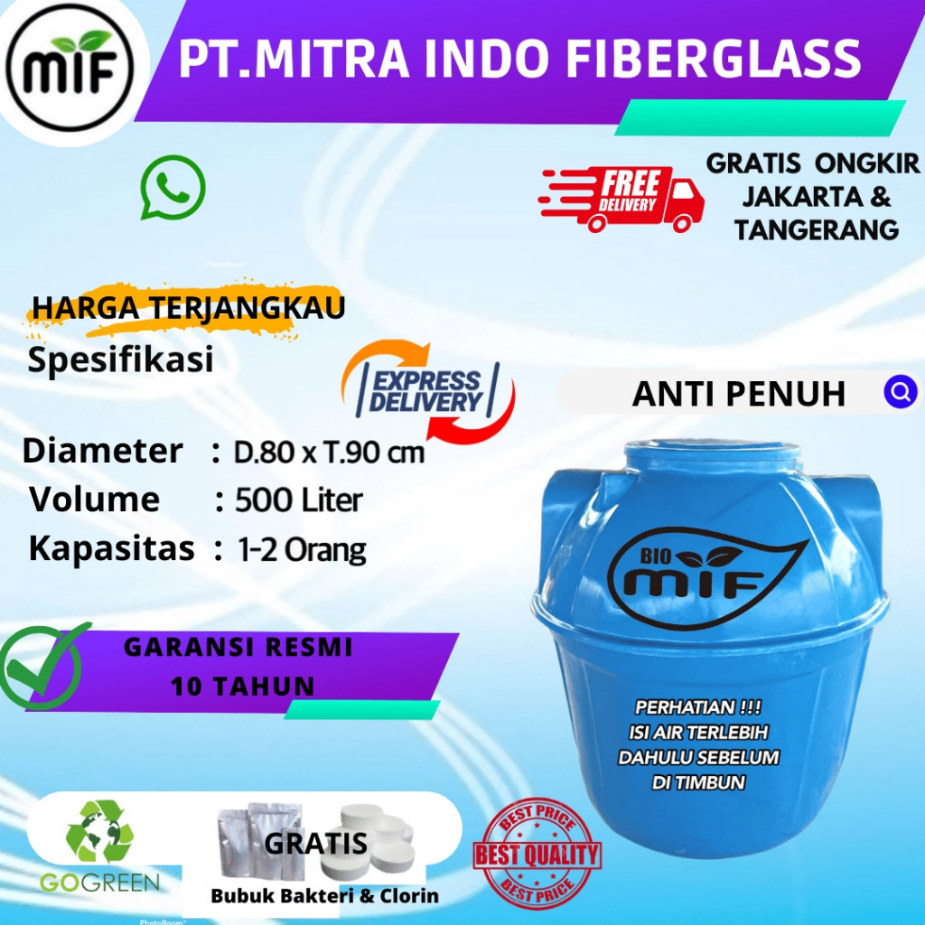 Jual Septic Tank Bio , Biotech , Biofil , Biofilter , Biotank 500 liter ...