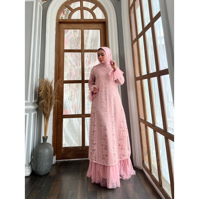 Jual gamis corla burkat katun gliter tutu bawahnya/pesta/kondagan ...