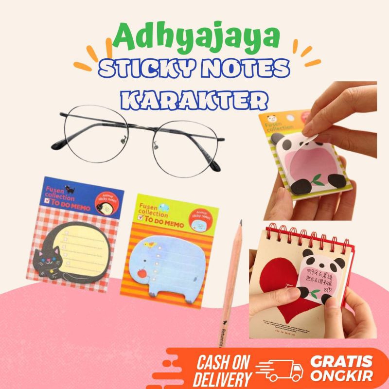 Jual Sticky Notes Animal / Tempelan Kertas Catatan Memo Note Karakter ...