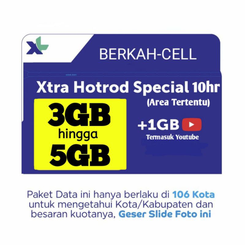 Jual ISI PAKET XL NEW XTRA HOTROD SPESIAL 3GB-5GB 10hr | Shopee Indonesia