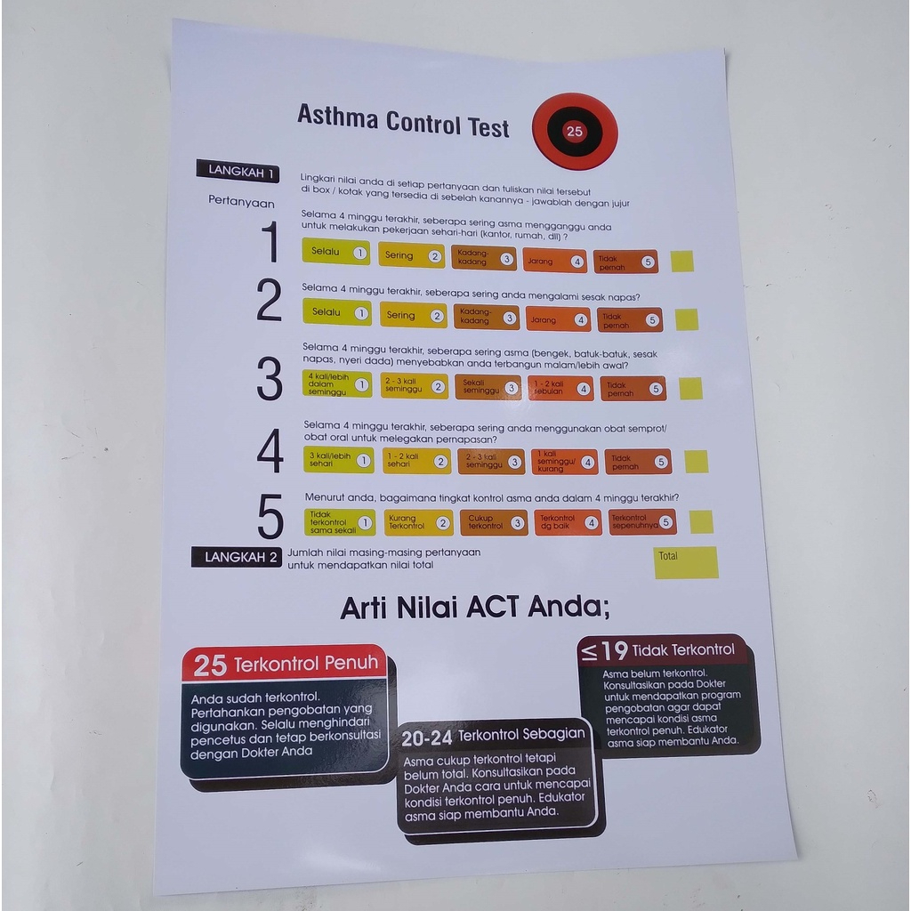 Jual Poster asthma contol test / Kontrol Tes Asma / Poster ACT / Asthma ...