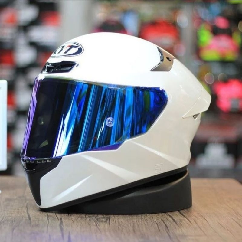 Jual Helm Kyt TT Course White Paket Ganteng Visor Blue Redgold Iridium ...