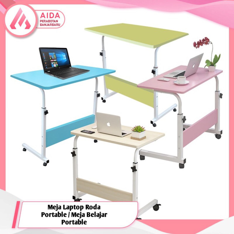 Jual Meja Laptop Roda Portable / Meja Belajar Portable Meja Laptop Roda ...