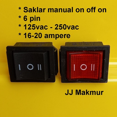Jual Saklar manual On Off On 2 arah 6 kaki - Switch manual On Off On 2 ...