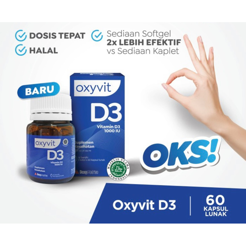 Jual Oxyvit D3 1000 botol isi 60 tablet ( suplemen memenuhi vitamin D3 ...