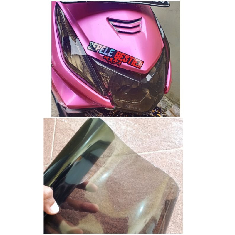 Jual stiker motor skotlet sticker scotlet transparan hitam hybrid ...