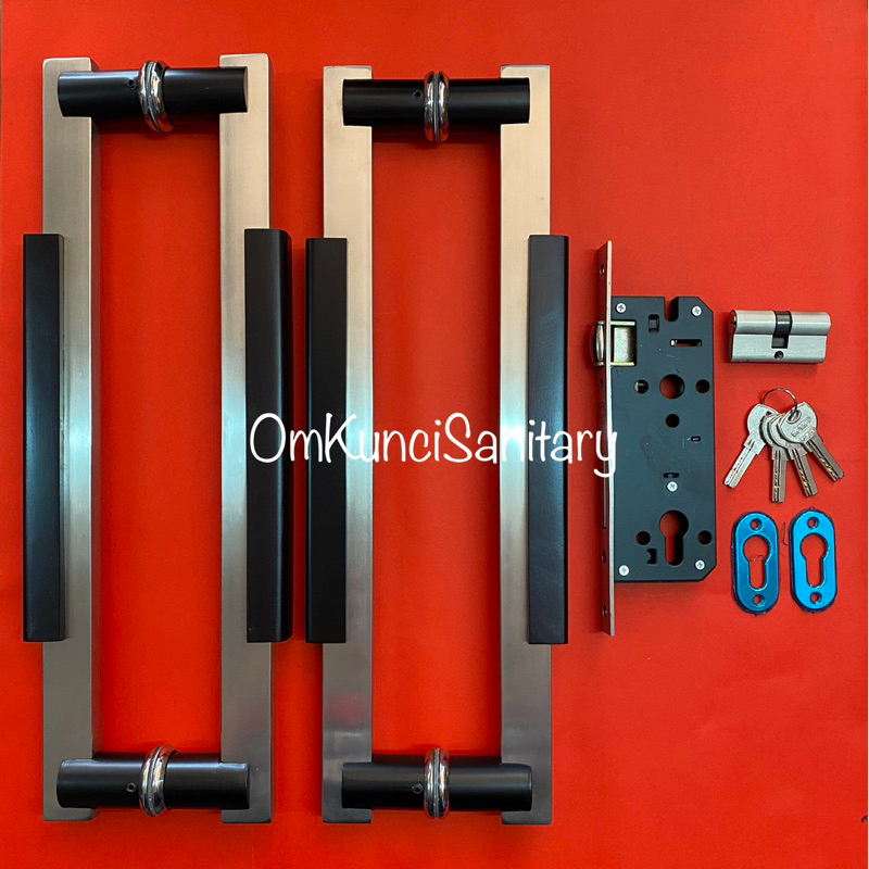 Jual Pull Handle Pintu Rumah Double Hitam Model Jepit Tarikan Pintu ...