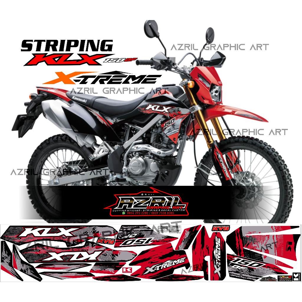 Jual Striping Klx BF Extreme Merah variasi | Shopee Indonesia