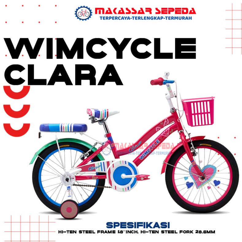 Jual SEPEDA ANAK WIM CYCLE CLARA 18'' HI-TEN STEEL 1 SPEED VBRAKE ...