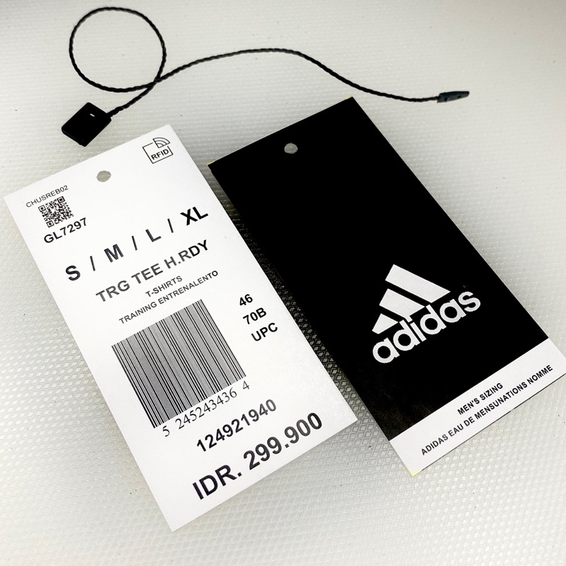 Jual HANGTAG ADIDAS // CUSTOM HANGTAG 4x8cm // CETAK HANGTAG ADIDAS ...
