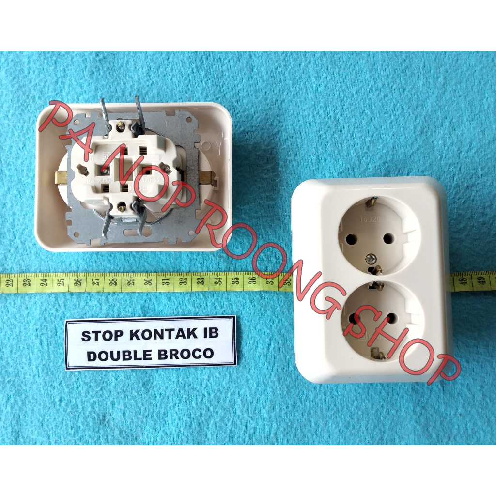 Jual STOP KONTAK TEMBOK DOUBLE BROCO | Shopee Indonesia