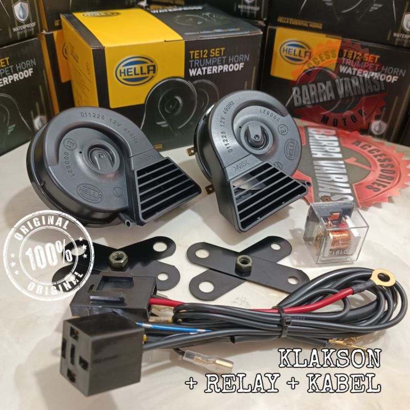Jual KLAKSON KEONG DOBEL HELLA WATERPROOF TE12 12 VOLT 410/490HZ 110DB ...