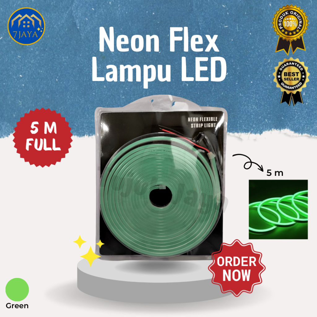 Jual Neon Flex Lampu LED DC 12V 5 METER FULL | Shopee Indonesia