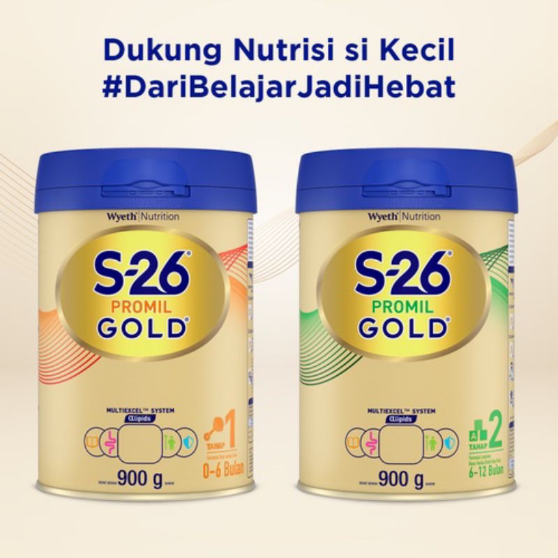 Jual S26 PROMIL GOLD TAHAP 1 & 2 900GR | Shopee Indonesia
