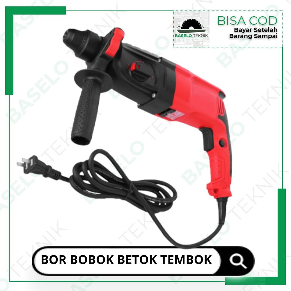 Jual Mesin Bor Bobok Beton Murah Hammer Drill 800 watt Set box Lengkap ...