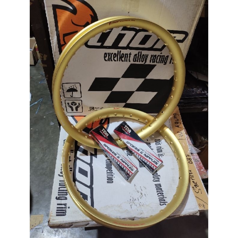 Jual Velg Thor U Bulat 1 Set 140/160 ring 17 Gold Free 2 Ruji TDR Crome ...