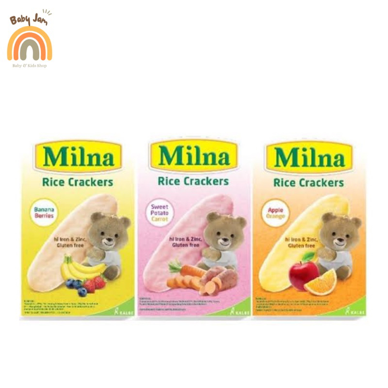 Jual MILNA RICE CRACKERS 20gr / CRAKERS BAYI / SNACK MPASI / KERUPUK ...