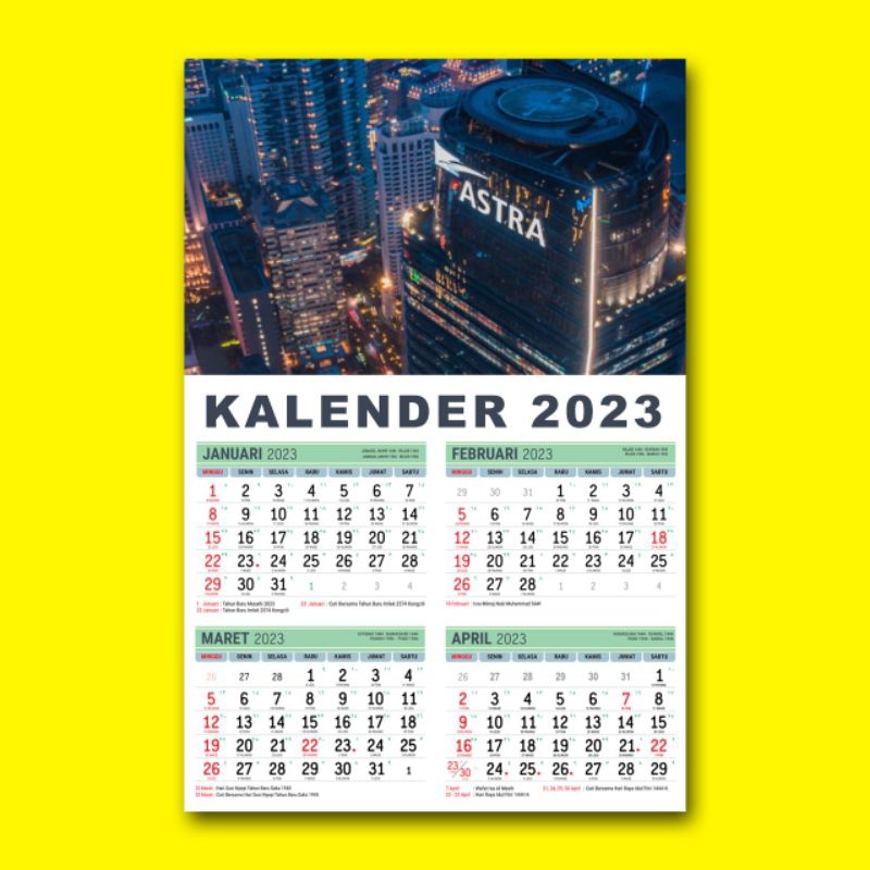 Jual Kalender Dinding Kalender 2023 Kalender Hijriah Pakai Foto ...