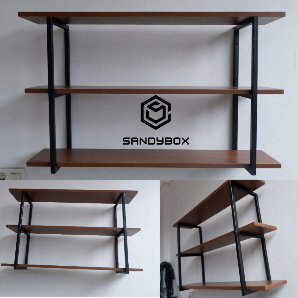 Jual Rak tempel dinding tiga tingkat / ambalan dinding tempel /meja ...