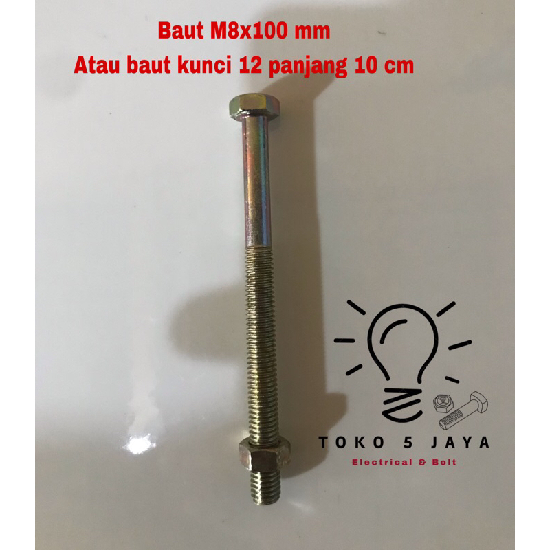 Jual baut m8x100 / baut m8 / baut kunci 12 / baut halus | Shopee Indonesia