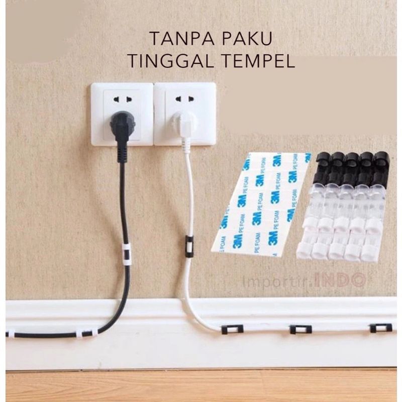 Jual Penjepit Perekat Kabel Klip Tempel Dinding Klem Kabel Tembok ...