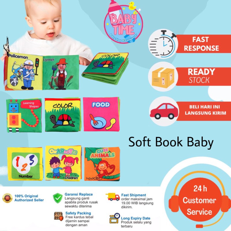 Jual Buku bantal bayi/ Buku bayi / soft book buku kain/Cloth book ...