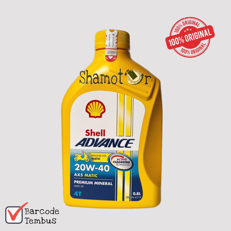 Jual Oli Shell Advance Matic AX5 20W-40 0,8 Liter Original | Shopee ...