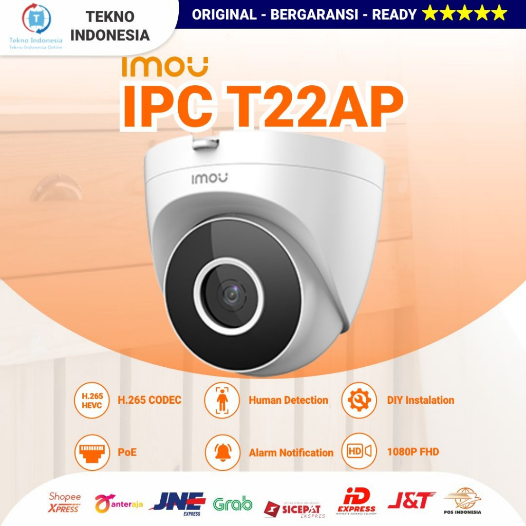Jual IMOU EYEBALL PoE IPC T22AP Dome H.265 2MP 1080P IP camera | Shopee ...
