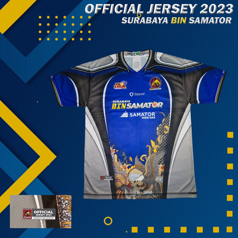 Jual Jersey Official Surabaya BIN Samator 2023 Biru Original | Shopee ...