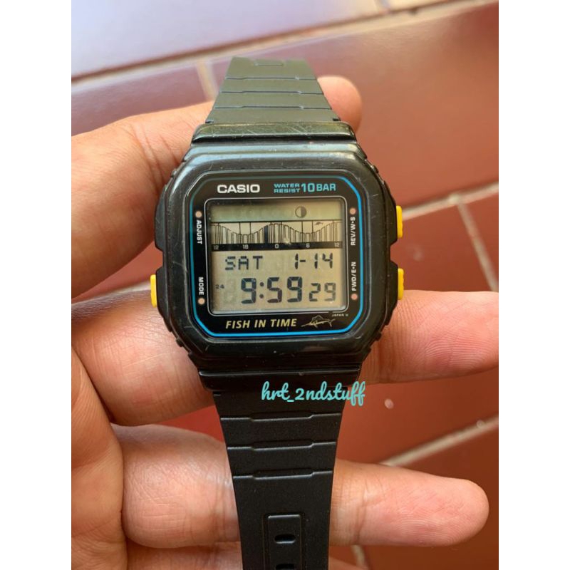 Jual Casio Vintage FT-100W Fish in Time Second Normal | Shopee Indonesia