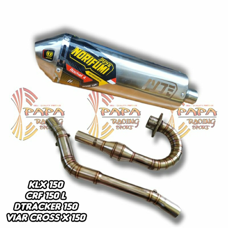 Jual KNALPOT NORIFUMI ROCKET 4 BORE UP CRF 150L, KLX 150, D-TRACKER, WR 155 FULL SYSTEM | Shopee ...