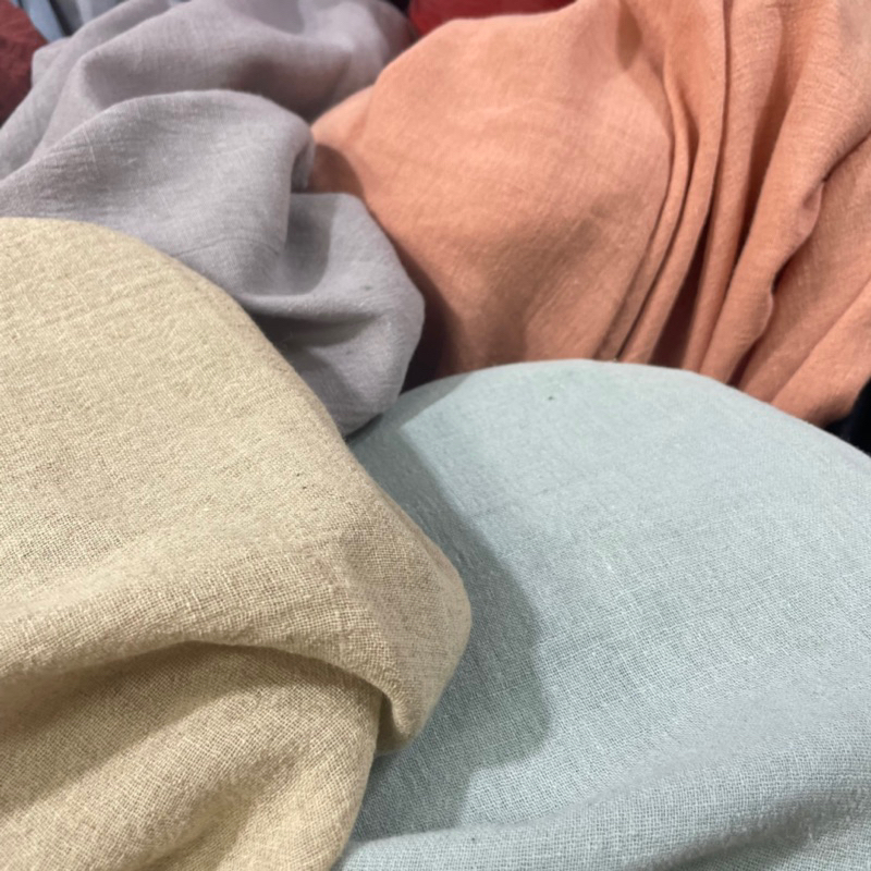 Jual kain katun linen crinkle LIMITED Dan Angel (harga 1/2mtr dan 1mtr ...