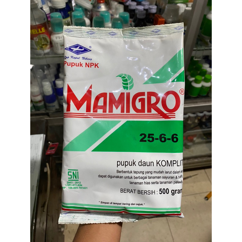 Jual Pupuk npk daun mamigro 25+6+6 isi 500gram | Shopee Indonesia