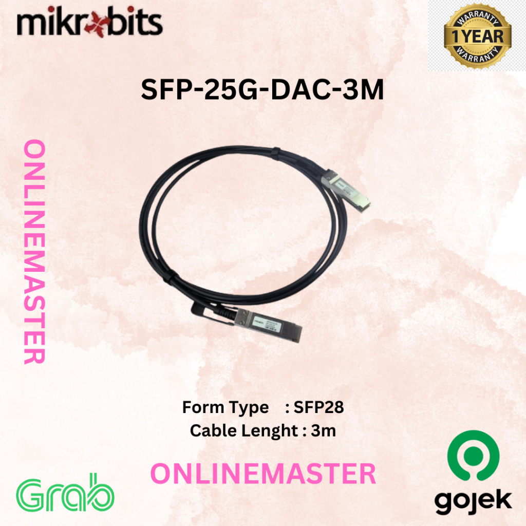 Jual MikroBits SFP Direct Attach Cable 25G 3M SFP-25G-DAC-3M | Shopee ...