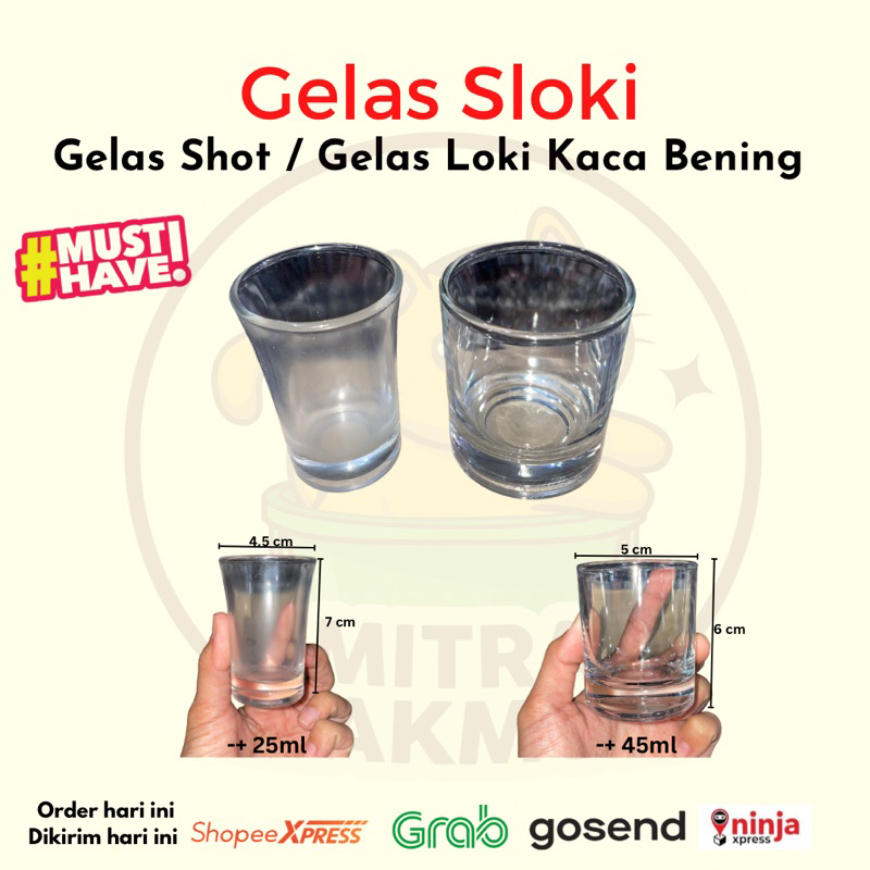 Jual Gelas Sloki Kaca Bening / Shot Glass Gelas Shot Gelas Loki ...