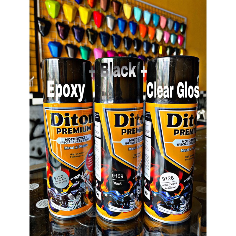 Jual PAKET LENGKAP HITAM MENGKILAP - cat semprot DITON PREMIUM | Shopee ...