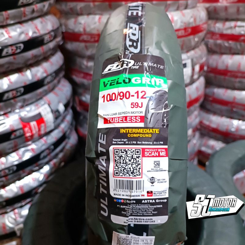 Jual Ban Luar FDR - VELOGRIP 100/90 - 12 Tubeless | Shopee Indonesia