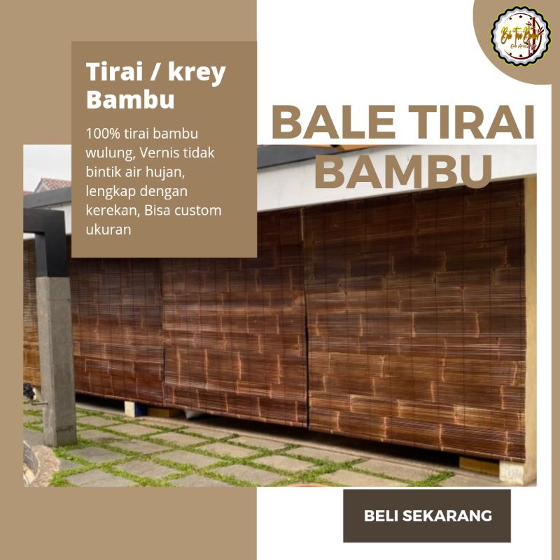Jual [100% ORIGINAL]Tirai Krey kirai bambu Hitam/bambu wulung vernis + kerekan komplit tinggal ...