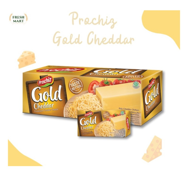 Jual Keju Cheddar Olahan Prochiz Gold 170 gr (PROCHIZ GOLD CHEDDAR ...