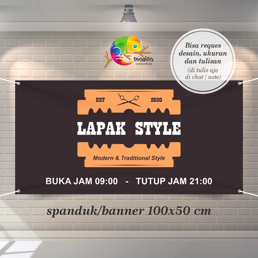 Jual Spanduk, Banner Lapak Style, Pangkas Rambut, Gunting Rambut ...