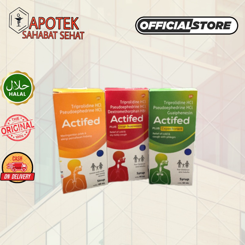 Jual Actifed syrup obat flu batuk 60ml (merah,hijau,kuning) | Shopee ...