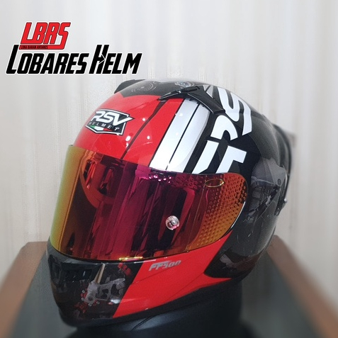 Jual RSV FF500 MACHINE FULL FACE PAKET GANTENG VISOR RED GOLD + SPOILER ...