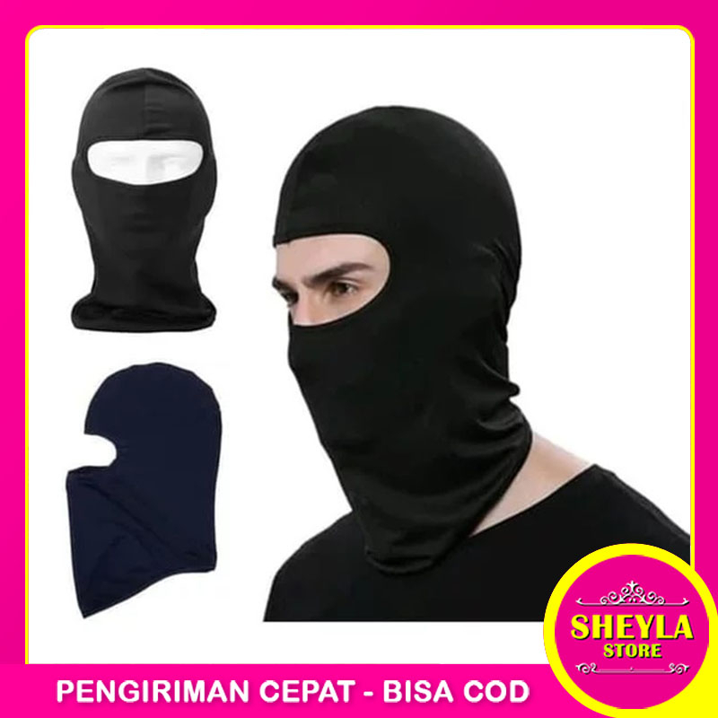 Jual Masker Buff Ninja Full Face Balaclava Spandex Hitam Polos / Masker ...