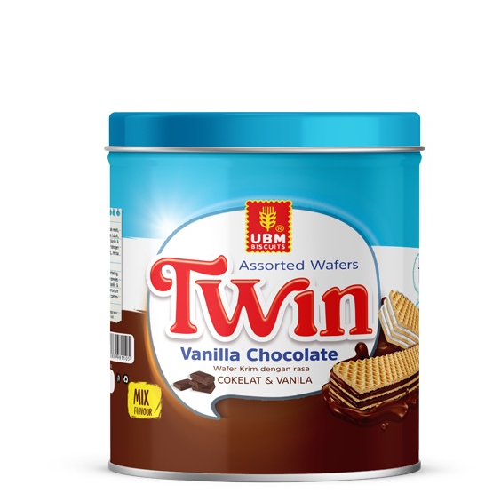 Jual UBM TWIN WAFER CHOCOLATE DAN VANILA KALENG 250GR | Shopee Indonesia